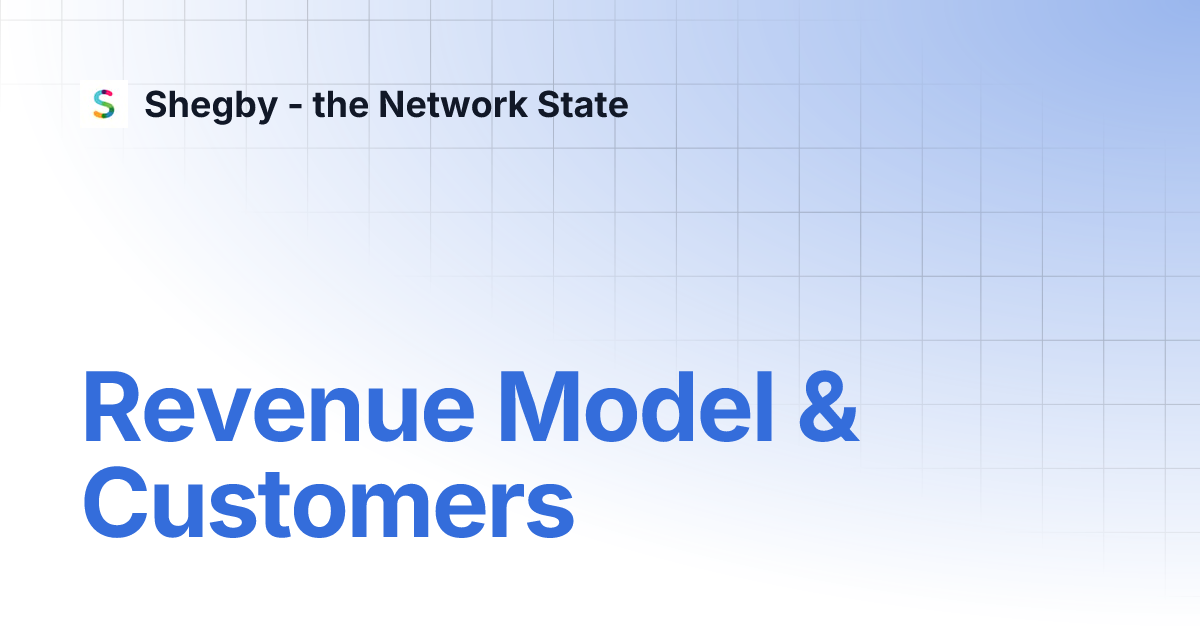 Revenue Model & Customers | Shegby - the Network State
